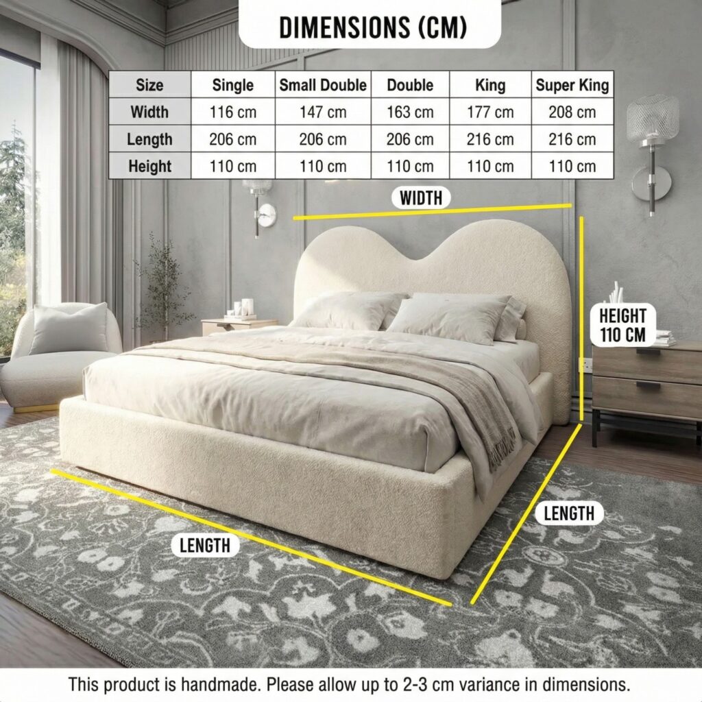 Introducing the Moon Cream Bouclé Bed Optional Storage - PSCL™